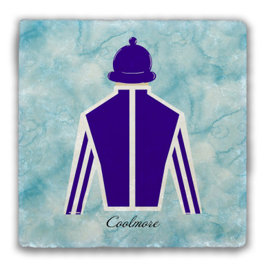 Coolmore 2 Jockey Silk Tumbled Stone Coaster - Nelson Gifts