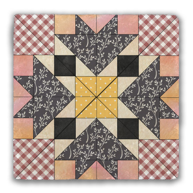 Crow's Foot Quilt Tumbled Stone Coaster - Nelson Gifts