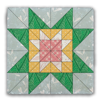 Star Quilt Tumbled Stone Coaster - Nelson Gifts