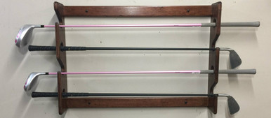 Horizontal style 4 golf club wall display rack, Village Wood Shoppe