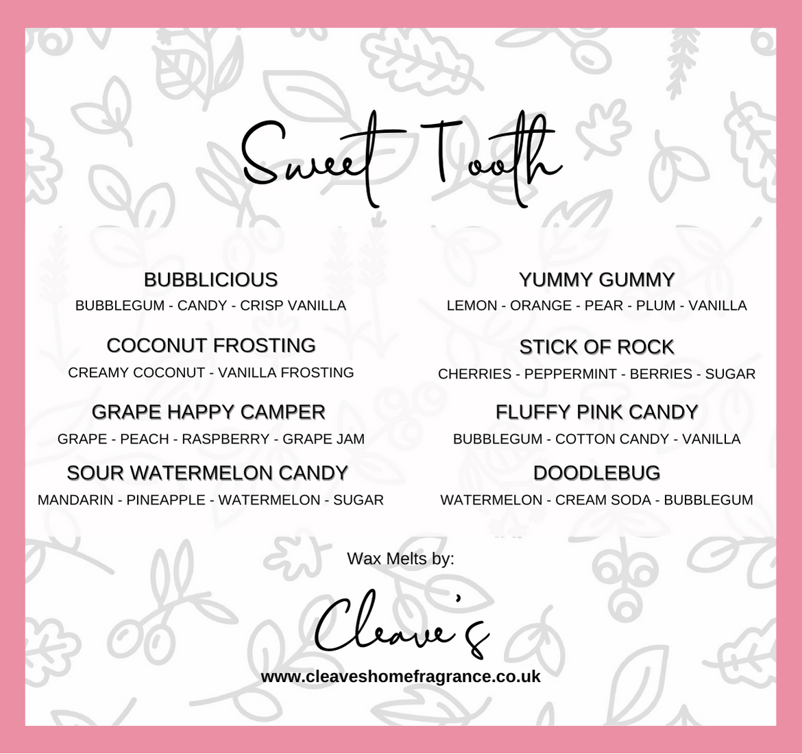 Sweet Tooth Sampler Tray - Cleave's Home Fragrance