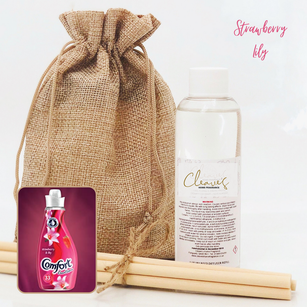 Strawberry Lily Reed Diffuser Liquid & Reeds - Cleave's Home Fragrance