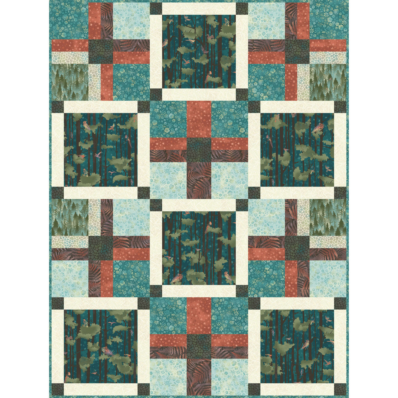 Forest Chatter Squared Off Quilt