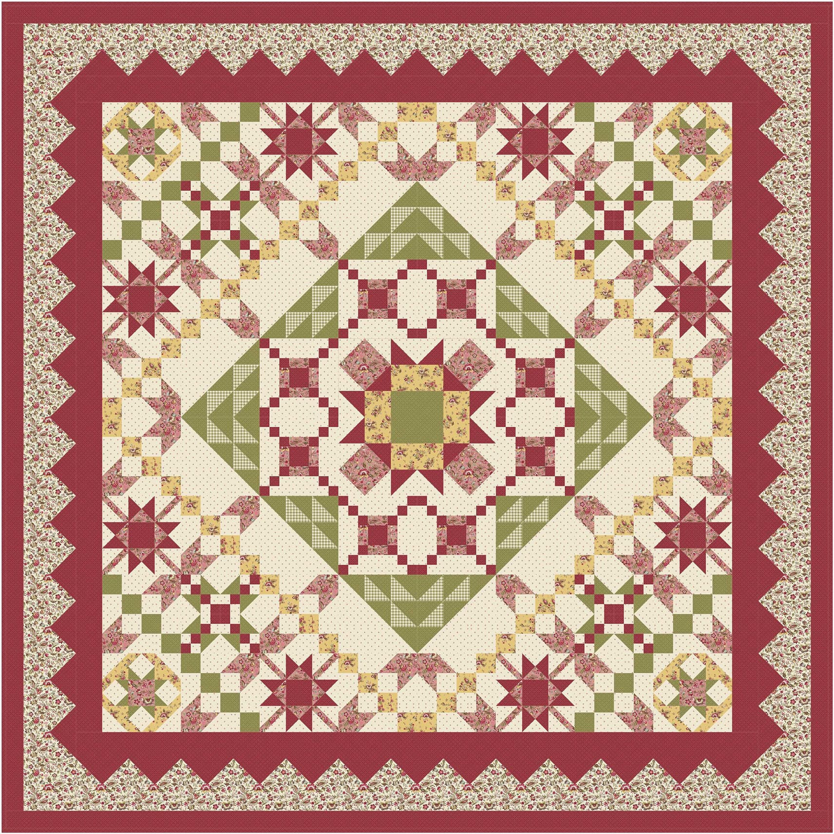French Market Raspberry Cheesecake BOM Quilt