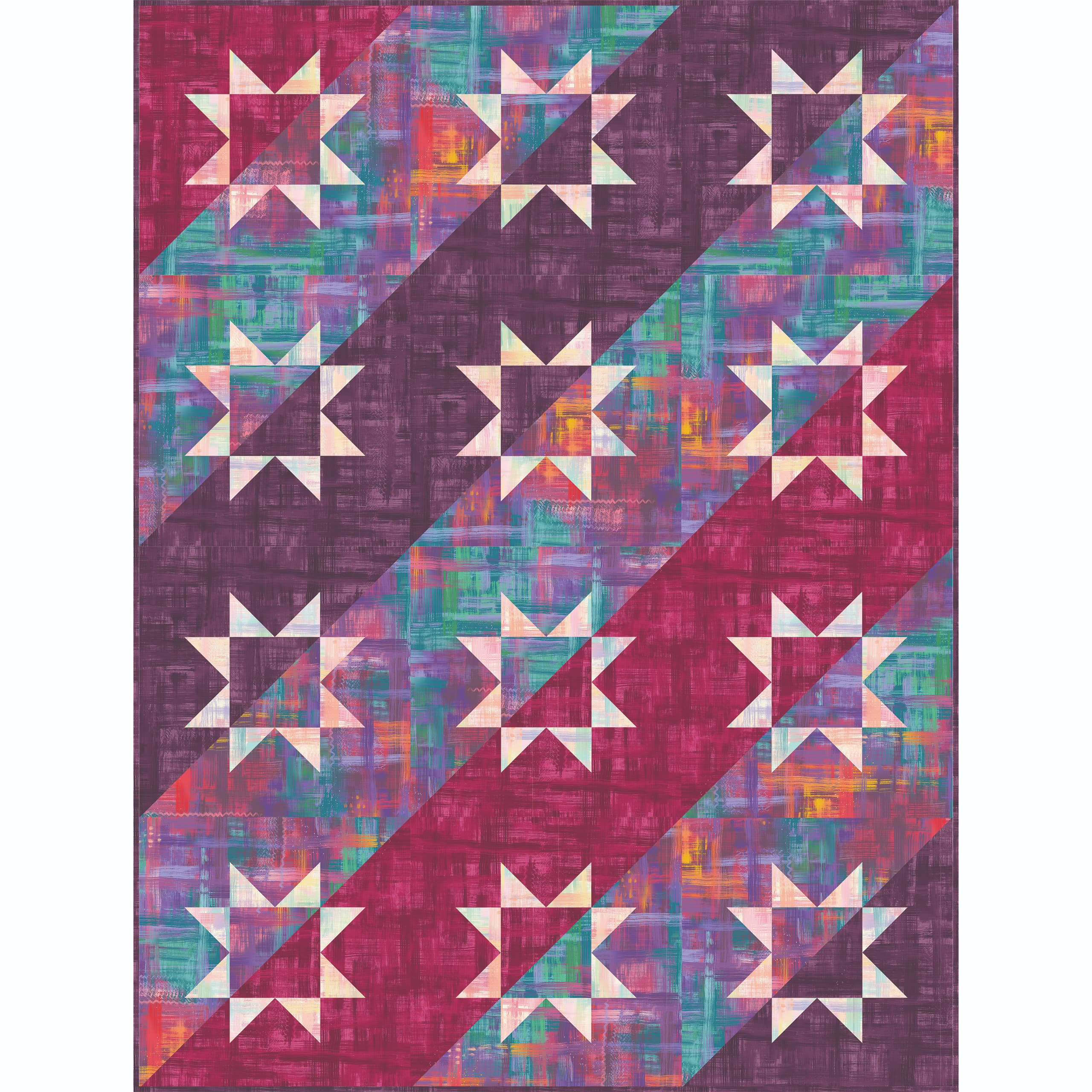 Colorfield Falling Stars Quilt Free Pattern