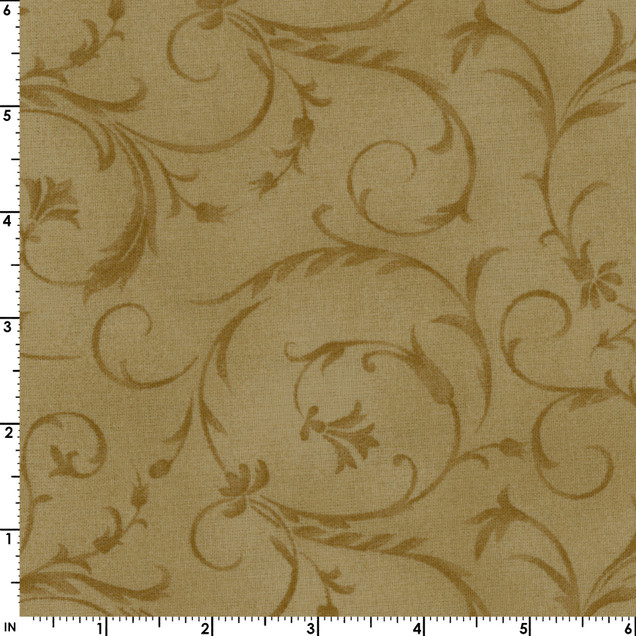 Elegant Scroll 108 Backing MASQB100-T Golden Tan Maywood Studio