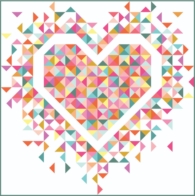 Kimberbell Solids Exploding Heart Quilt