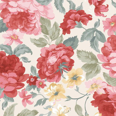 La Fleur Flannel MASF10990-EZ Cream/Multi Maywood Studio