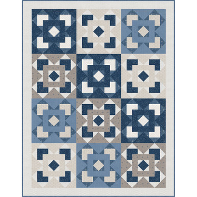 Patchwork Blue True North Quilt Free Pattern
