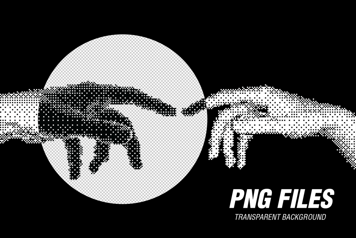 130 Dither Bitmap Vector & PNG Set
