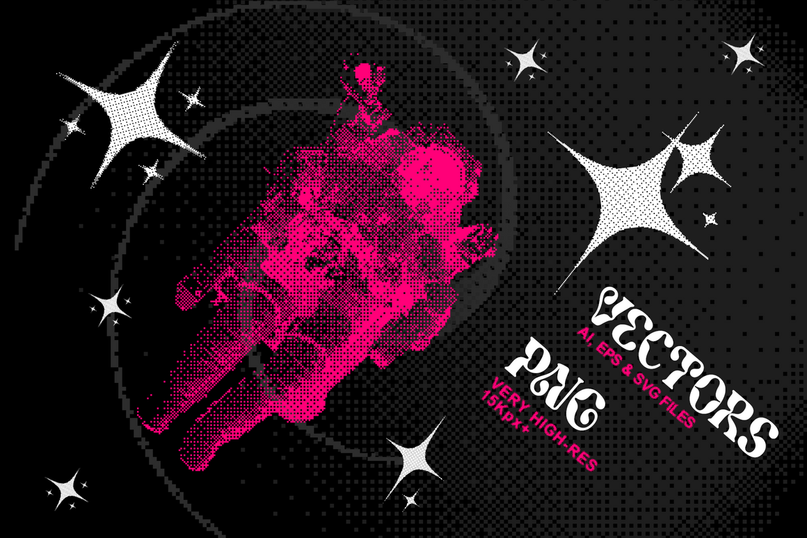 130 Dither Bitmap Vector & PNG Set