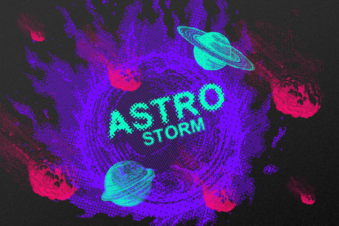 70 Space Bitmap Dither Vector & PNG