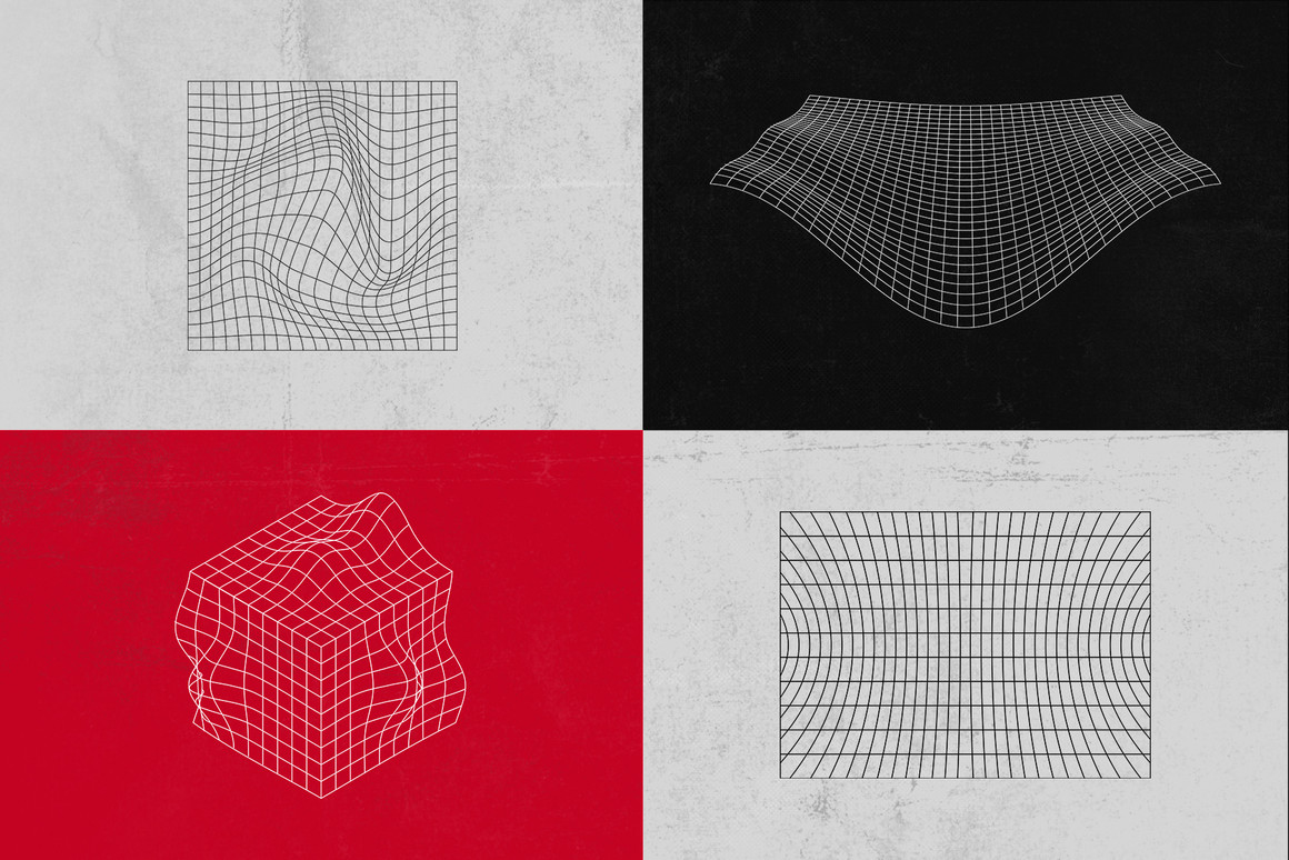 75 Wireframe Topo Elements Vectors