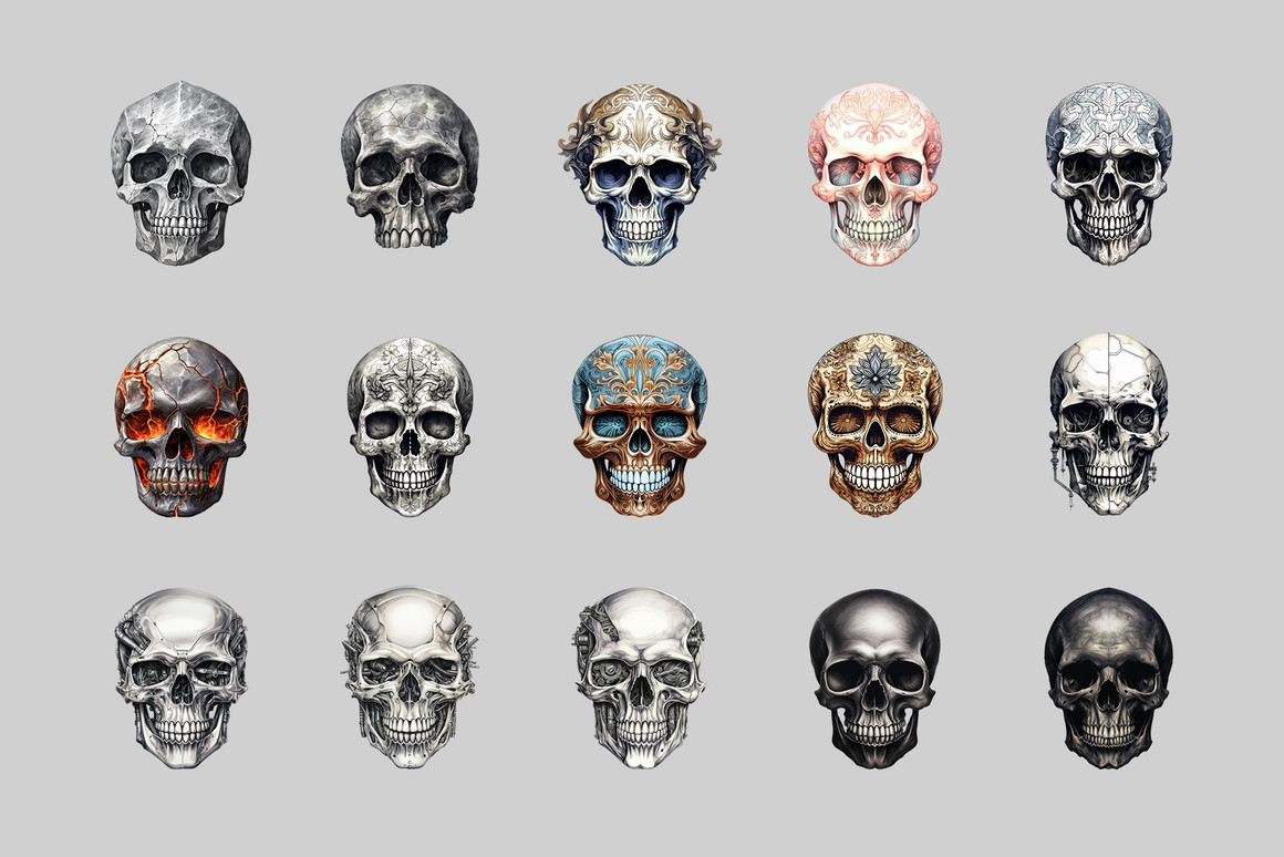 70 PNG Skulls - High Resolution
