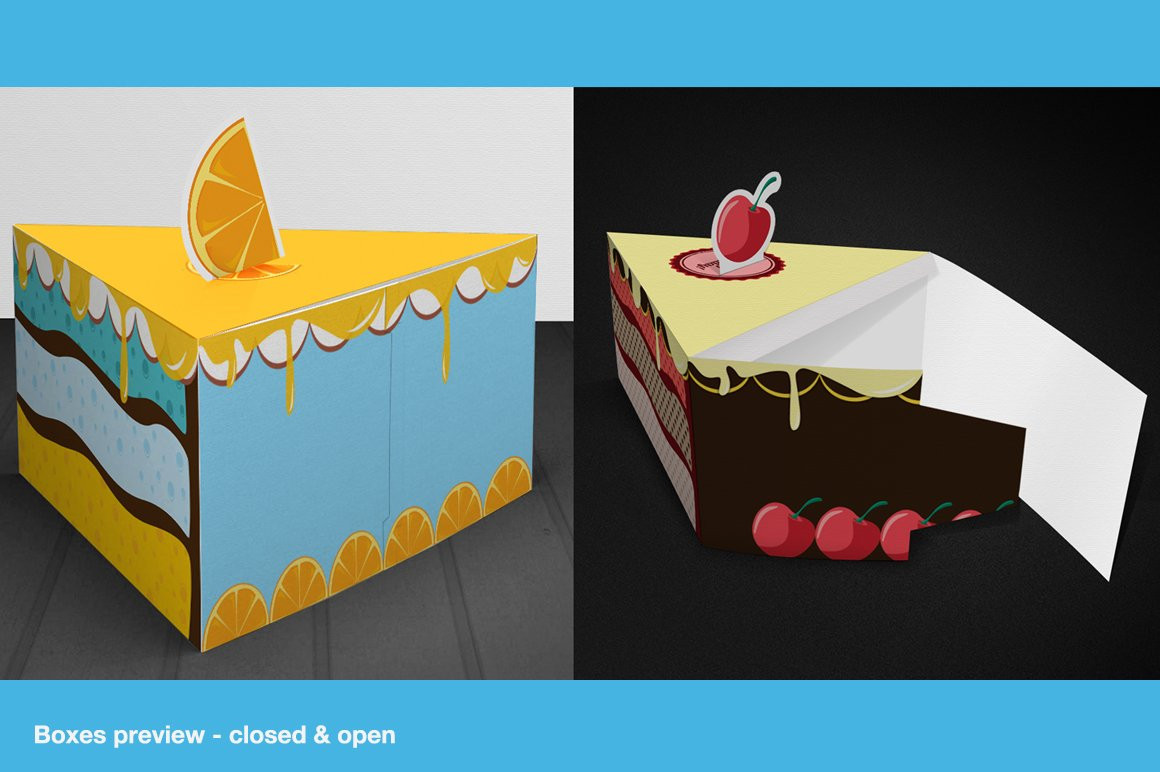 Gift Box Packaging Cake Template