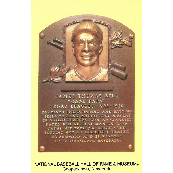 Cool Papa Bell Baseball Hall of Fame Plaque Postcard