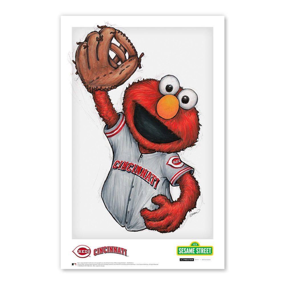 Los Angeles Dodgers Elmo Minimalist Sesame Street Collection 11 x 17 ...