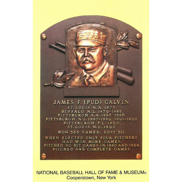 Pud Galvin Baseball Hall of Fame Plaque Postcard