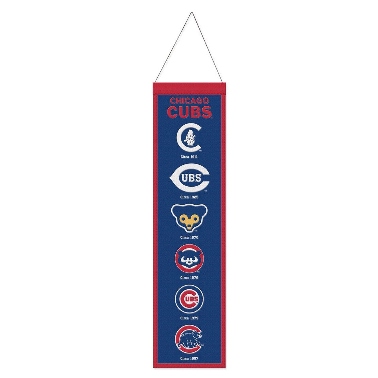 Chicago Cubs 8” X 32” Hanging Team Logo Evolution Banner