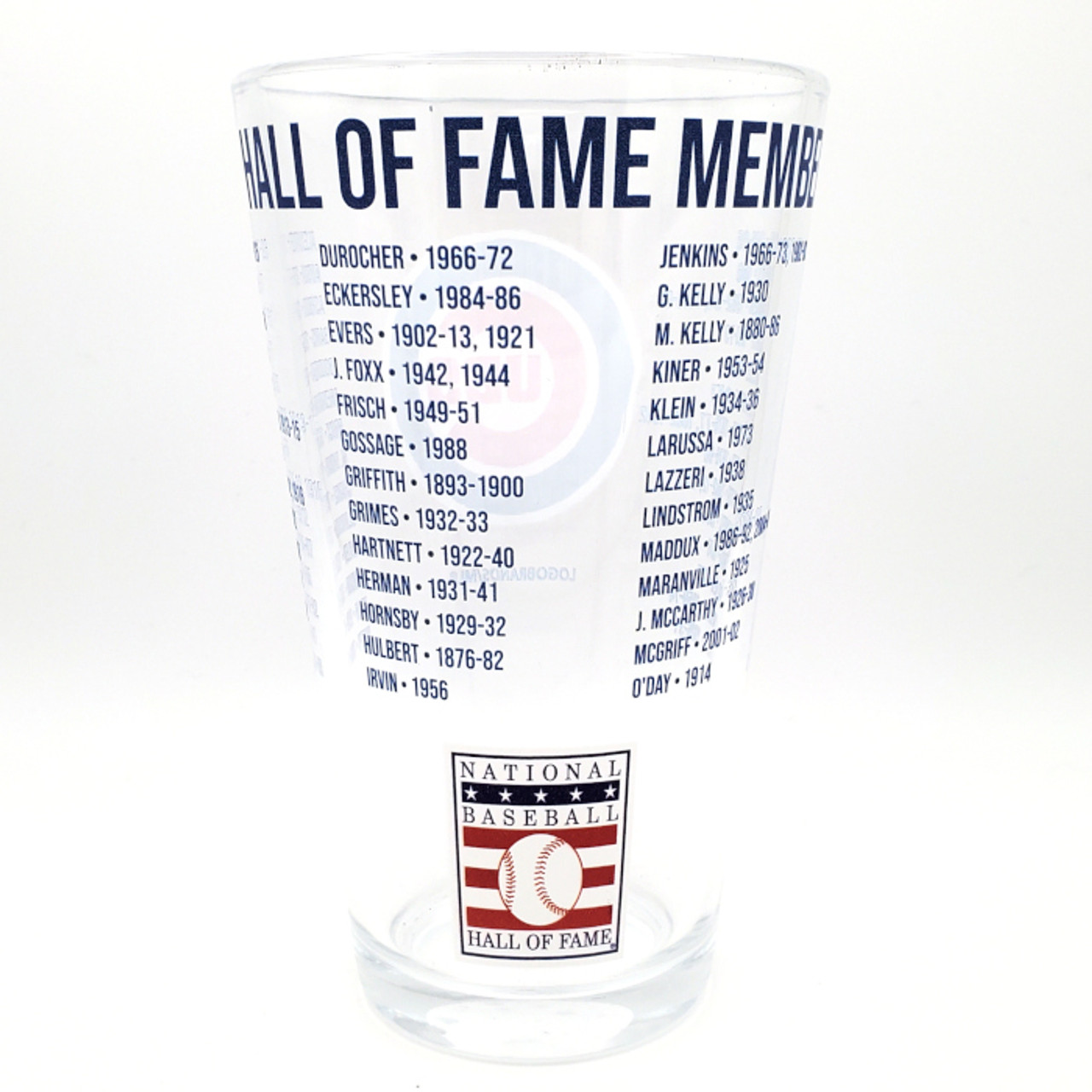Chicago Cubs Team Hall Of Famer 16 Ounce Pint Glass