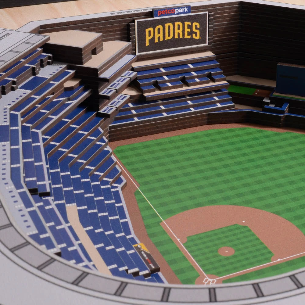 San Diego Padres 25 Layer 25 x 19 StadiumViews 3D Wall Art