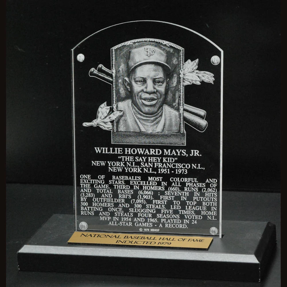 Willie Mays Acrylic Replica Hall of Fame Plaque