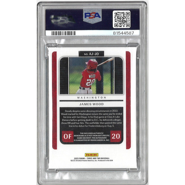 James Wood Autographed Card 2023 Panini Three and Two Autograph Jersey ...