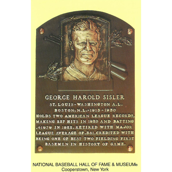 George Davis Baseball Hall of Fame Plaque Postcard