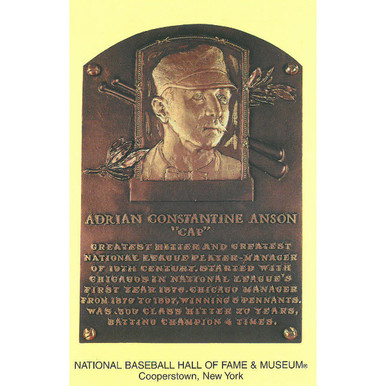 Cap Anson Baseball Hall of Fame Plaque Postcard