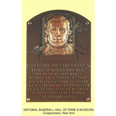Alexander Cartwright Baseball Hall of Fame Plaque Postcard