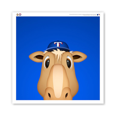 Texas Rangers Captain Minimalist MLB Mascots Collection 12 x 12 Fine ...