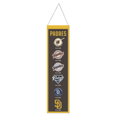 San Diego Padres 8” x 32” Hanging Team Logo Evolution Banner