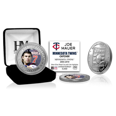 Joe Mauer Minnesota Twins Hall of Fame Silver Photo Coin