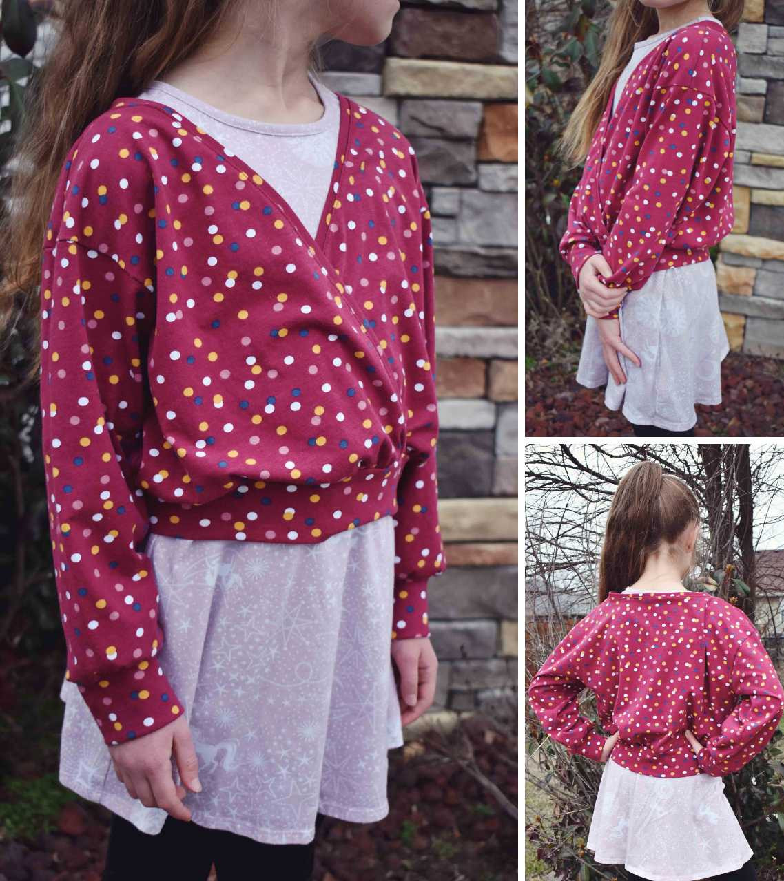 Girl's Crossover Cardigan Pattern - Peek-a-Boo Pattern Shop