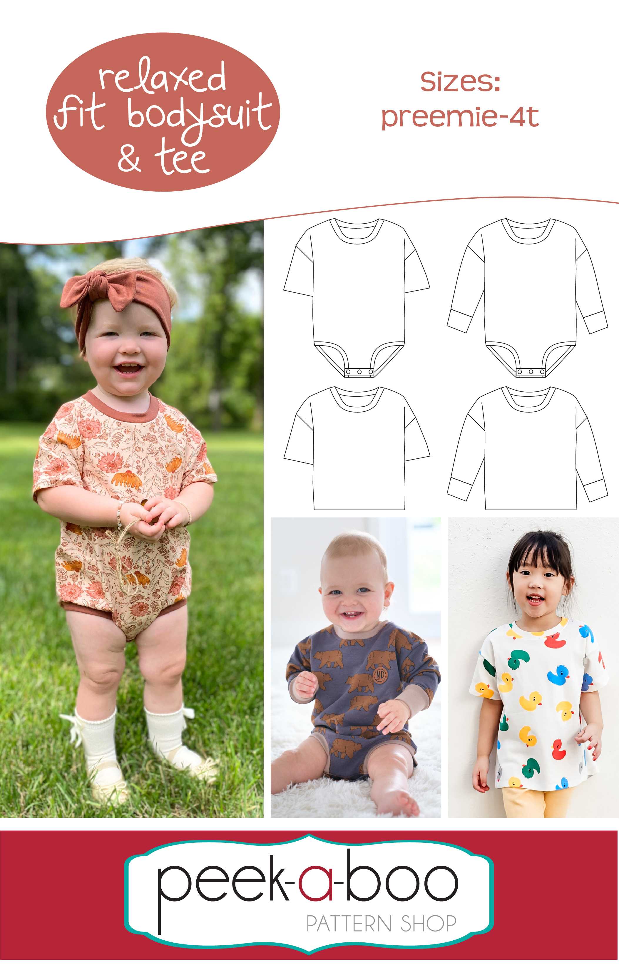 Relaxed Fit Bodysuit Pattern - Peek-a-Boo Pattern Shop