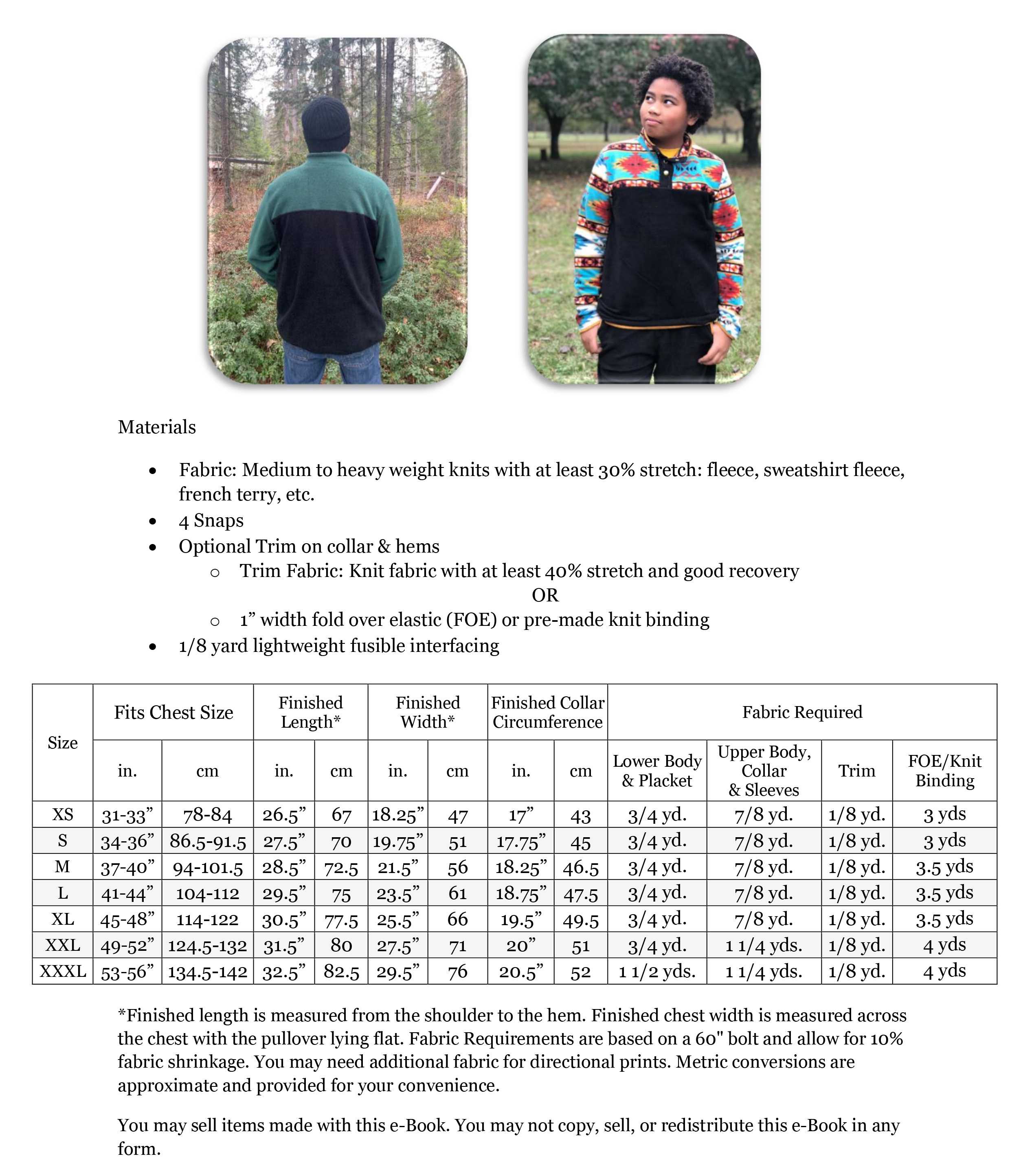 Denali Men's Fleece Pullover Pattern | PDF Sewing Patterns