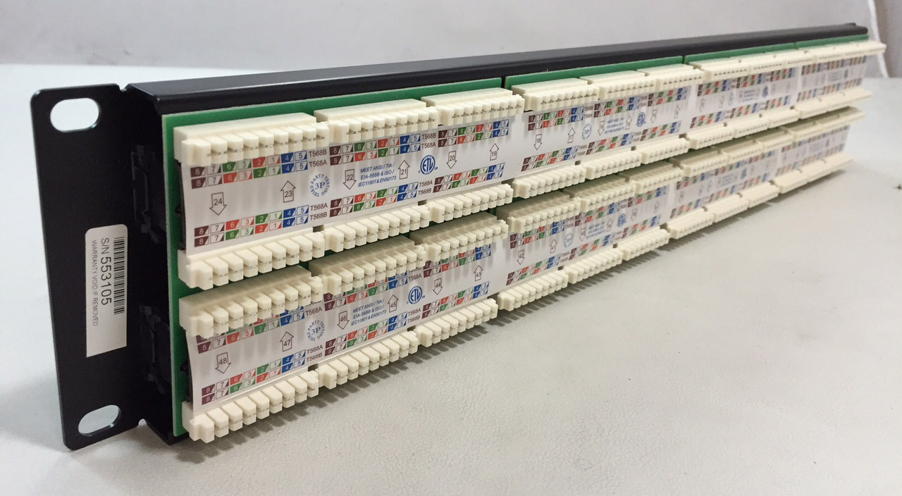 48 PORT CAT6 PATCH PANEL 2RU RJ45 TO 110 IDC 568A/B UNSHIELDED ...