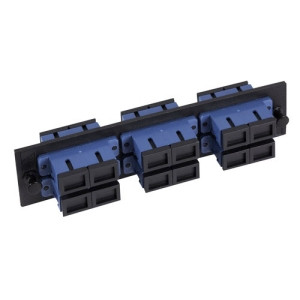 GENERIC 12 FIBER (6-PORT) SM SCU DUPLEX BLACK ADAPTER PANEL COMPATIBLE ...