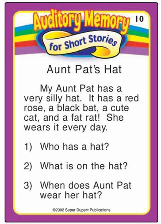 Auditory Memory For Short Stories Fun Deck Buy Auditory Memory For