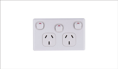 10Amp Double Power Point with extra 16Amp Switch 10 PACK - Joysat
