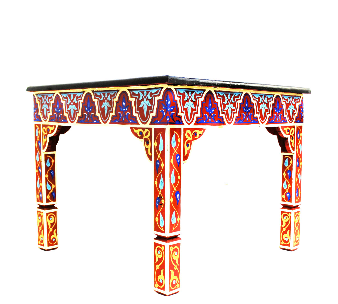 Moroccan Red and Blue Painted Table
