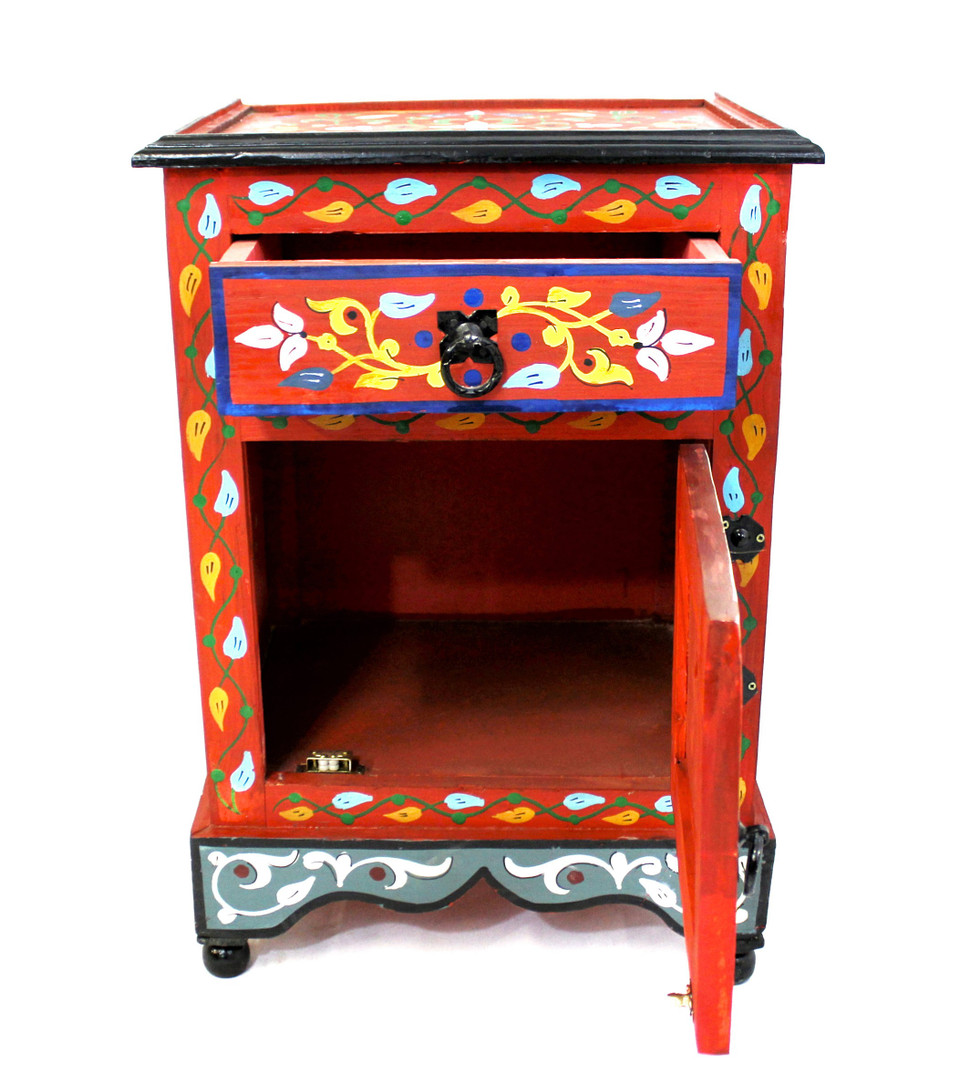 Red Painted Nightstand