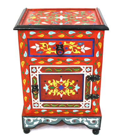 Red Painted Nightstand