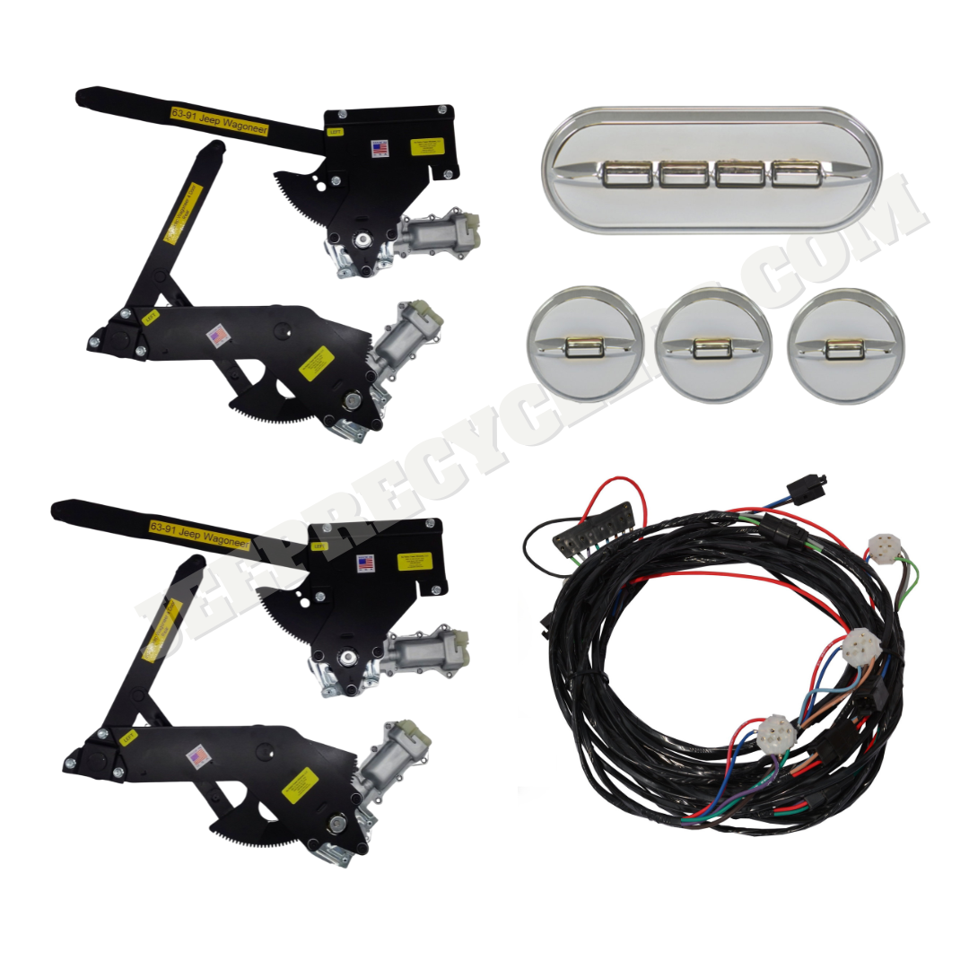 1963-1991 4 Door Power Window Motor Kit with Circular Ford-Style ...