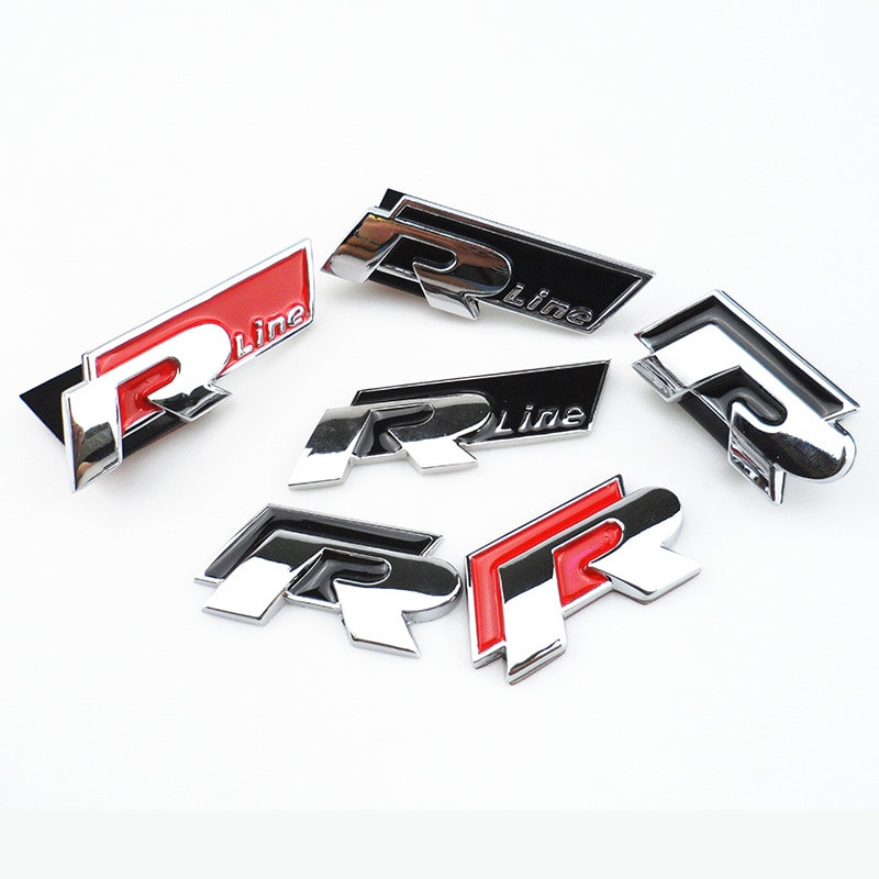 3D Metal R Line Rine for Volkswagen Car Grill Badge Emblem Car Styling ...