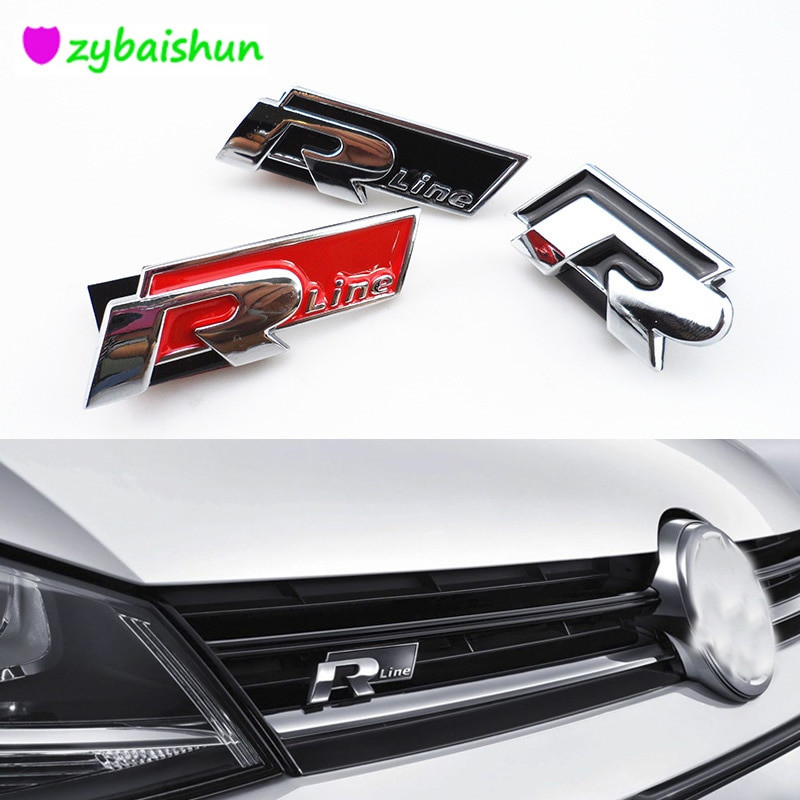 3D Metal R Line Rine for Volkswagen Car Grill Badge Emblem Car Styling ...