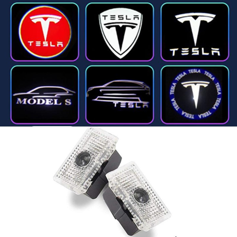 Tesla 2PCS led Logo Projector Door Courtesy Welcome Light for Tesla ...