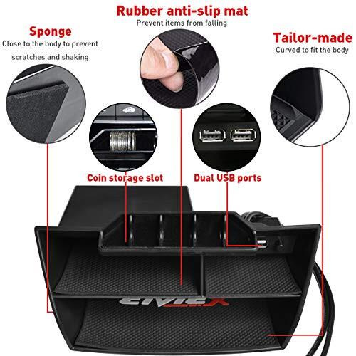 KFZMAN Center Dash Organizer Box for 10TH Gen Honda Civic, Center ...