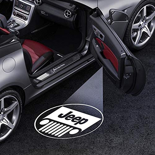 2Pcs Car Door Logo Light Projector for Jeep Compatible,LED Wireless ...