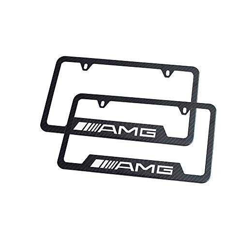 2pcs Newst Mercedes Benz AMG Logo Stainless Steel License Plate Frame ...